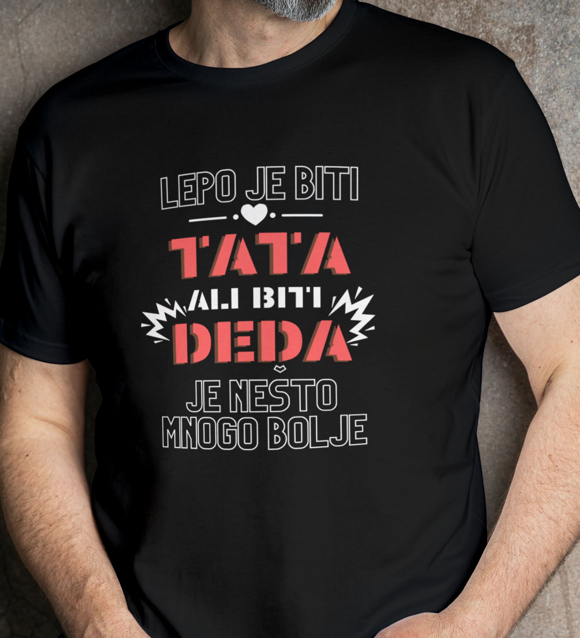 Crna muška majica - Za Dedu | Lepi Nalepi