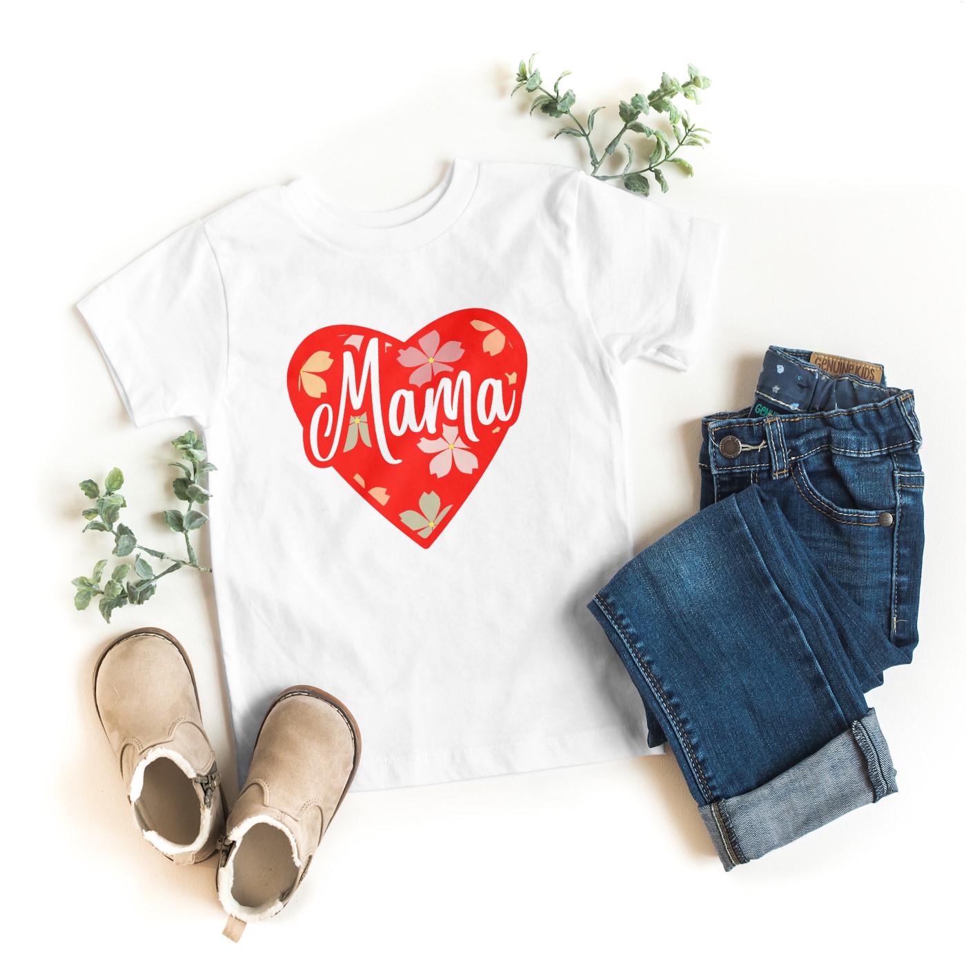 Bela majica - mamino srce | Lepi Nalepi