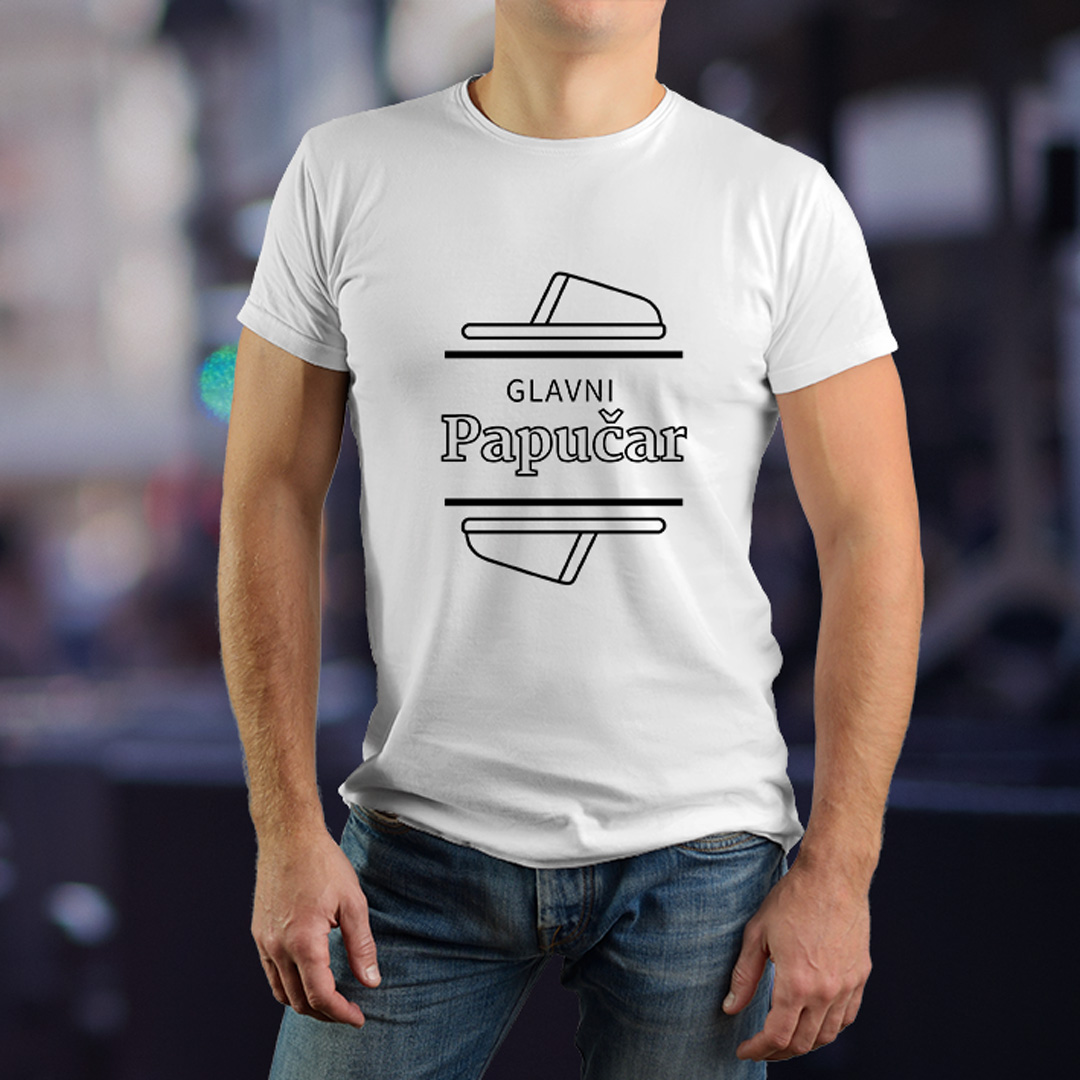 Bela muška majica - Papučar | Lepi Nalepi